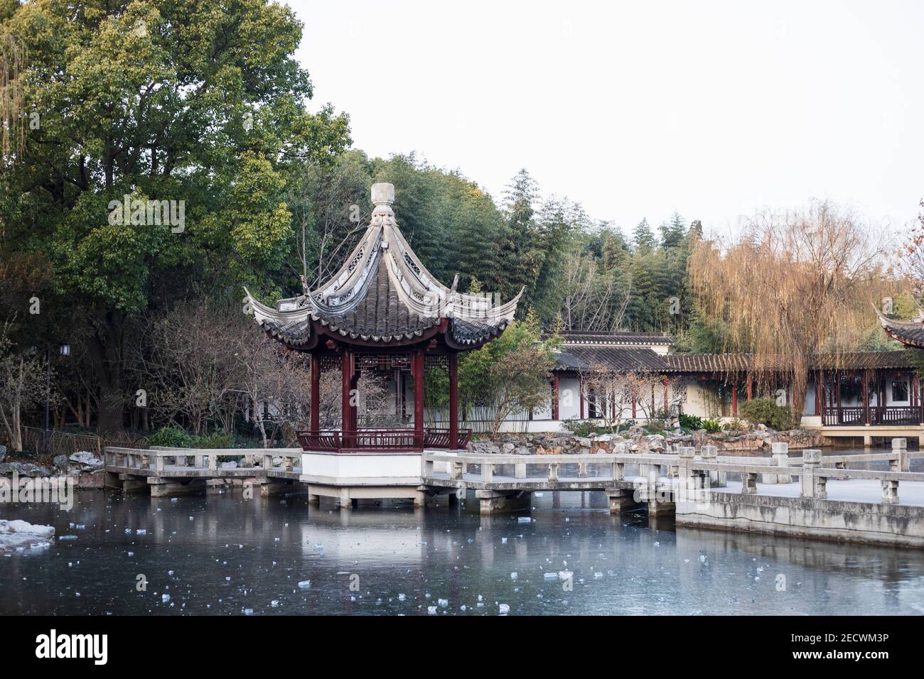 Chinese style pavilion in a park in Shanghai Stock Photo - Alamy