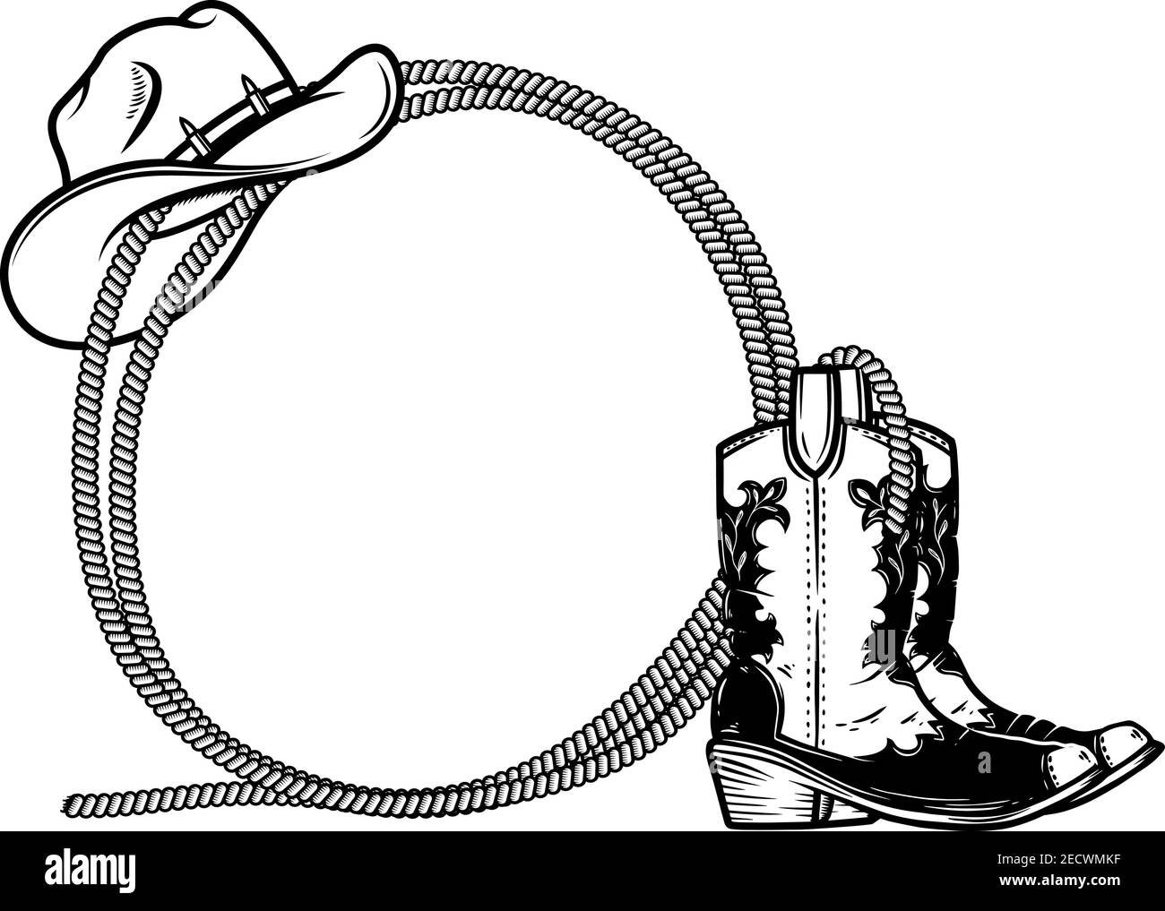 Texas cowboy rope horse Black and White Stock Photos & Images - Alamy