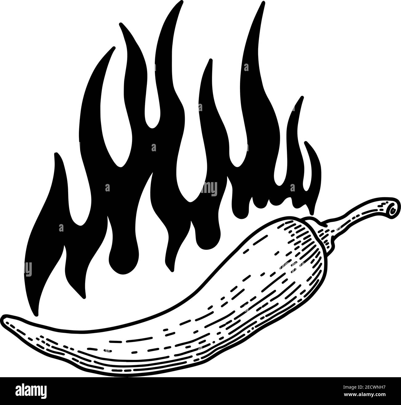 Cartoon Picture Of Flaming Pot Chili