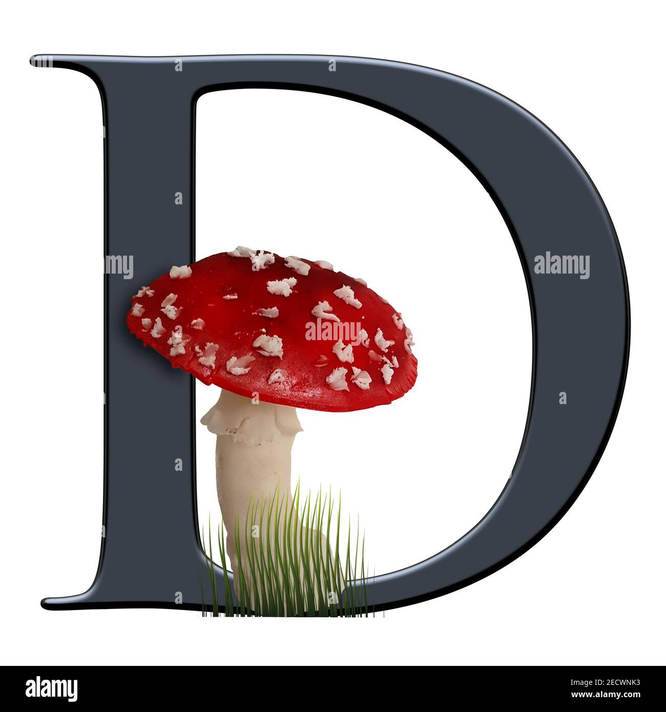 3D render of alphabet capital letter embellished with red toad Stock ...