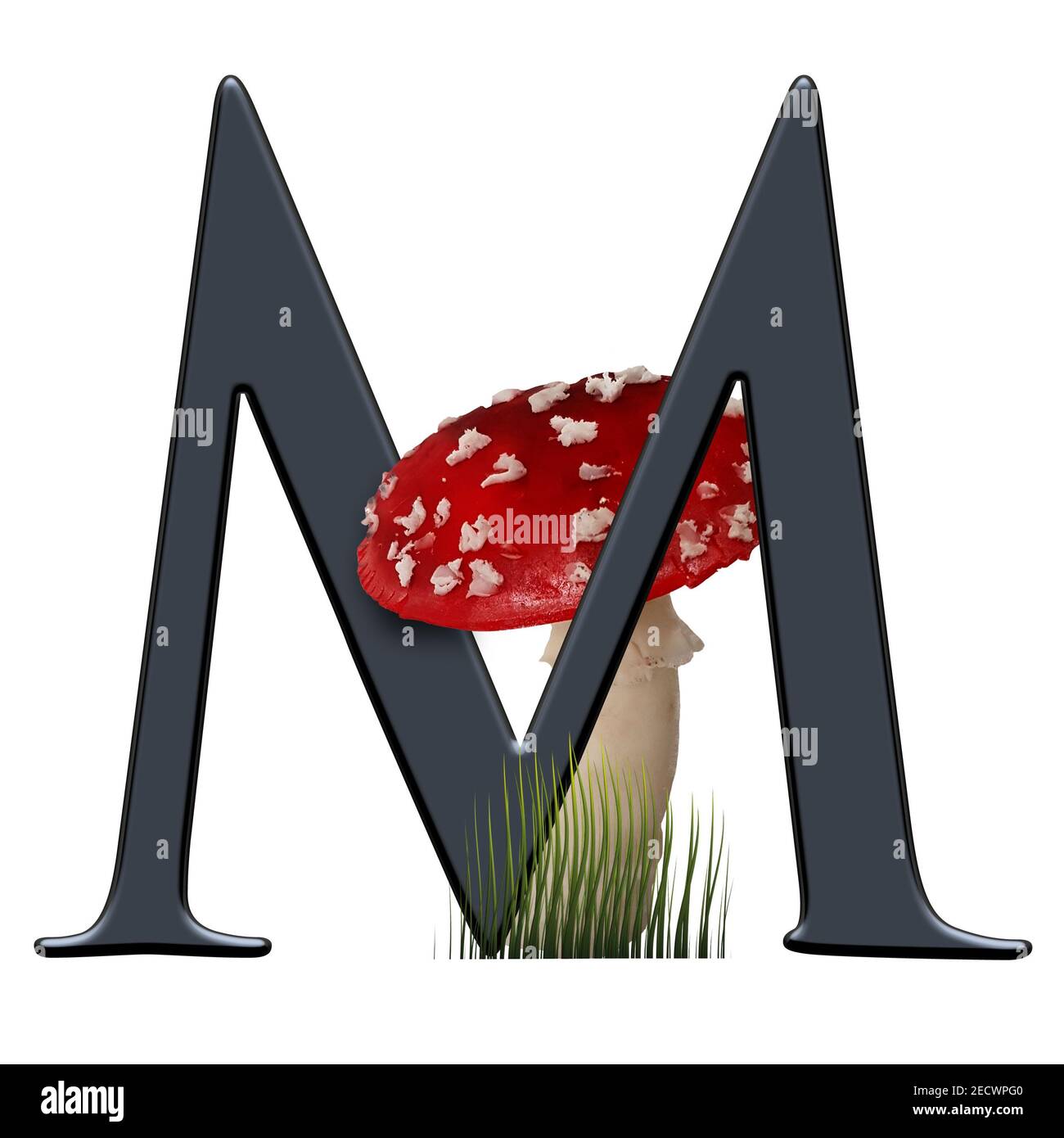 3D render of alphabet capital letter embellished with red toad Stock ...