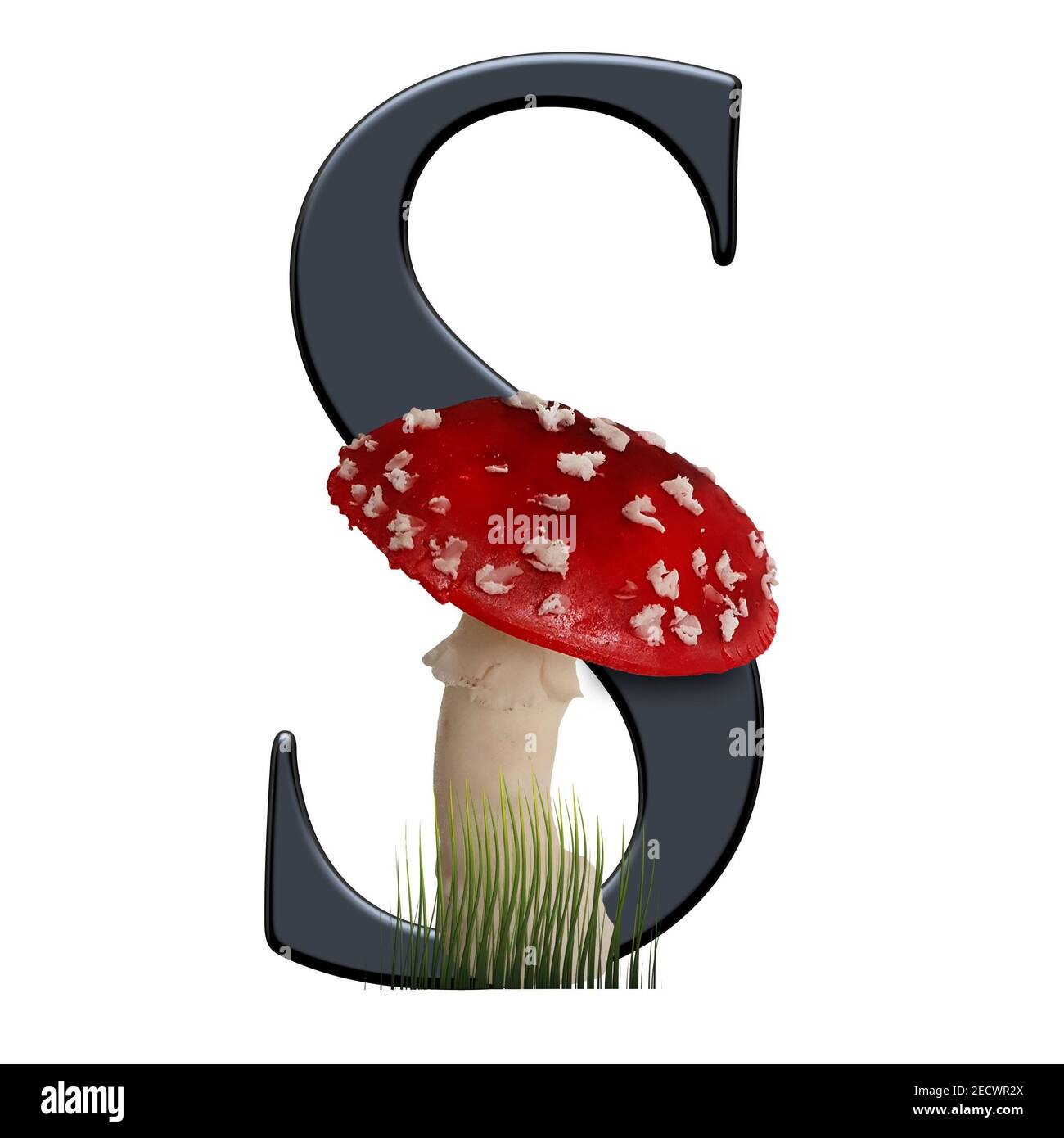 3D render of alphabet capital letter embellished with red toad Stock ...