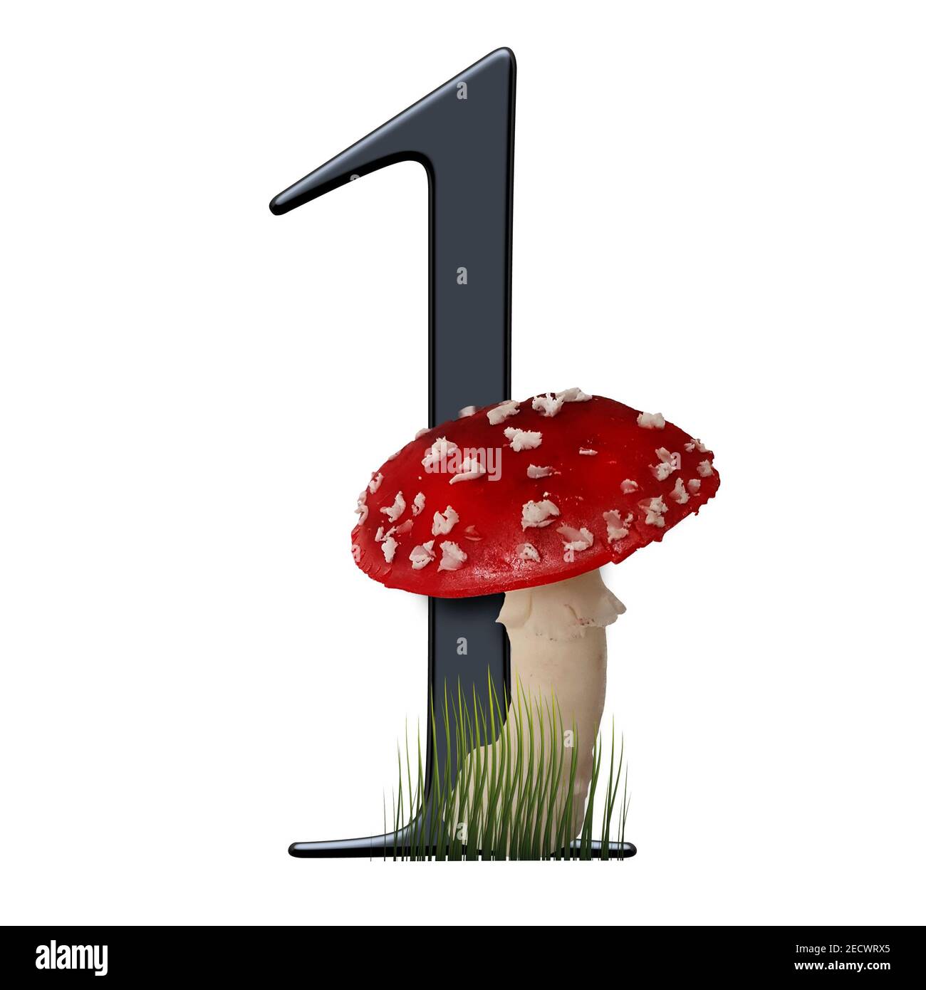 3D render of alphabet number embellished with red toad Stock Photo - Alamy