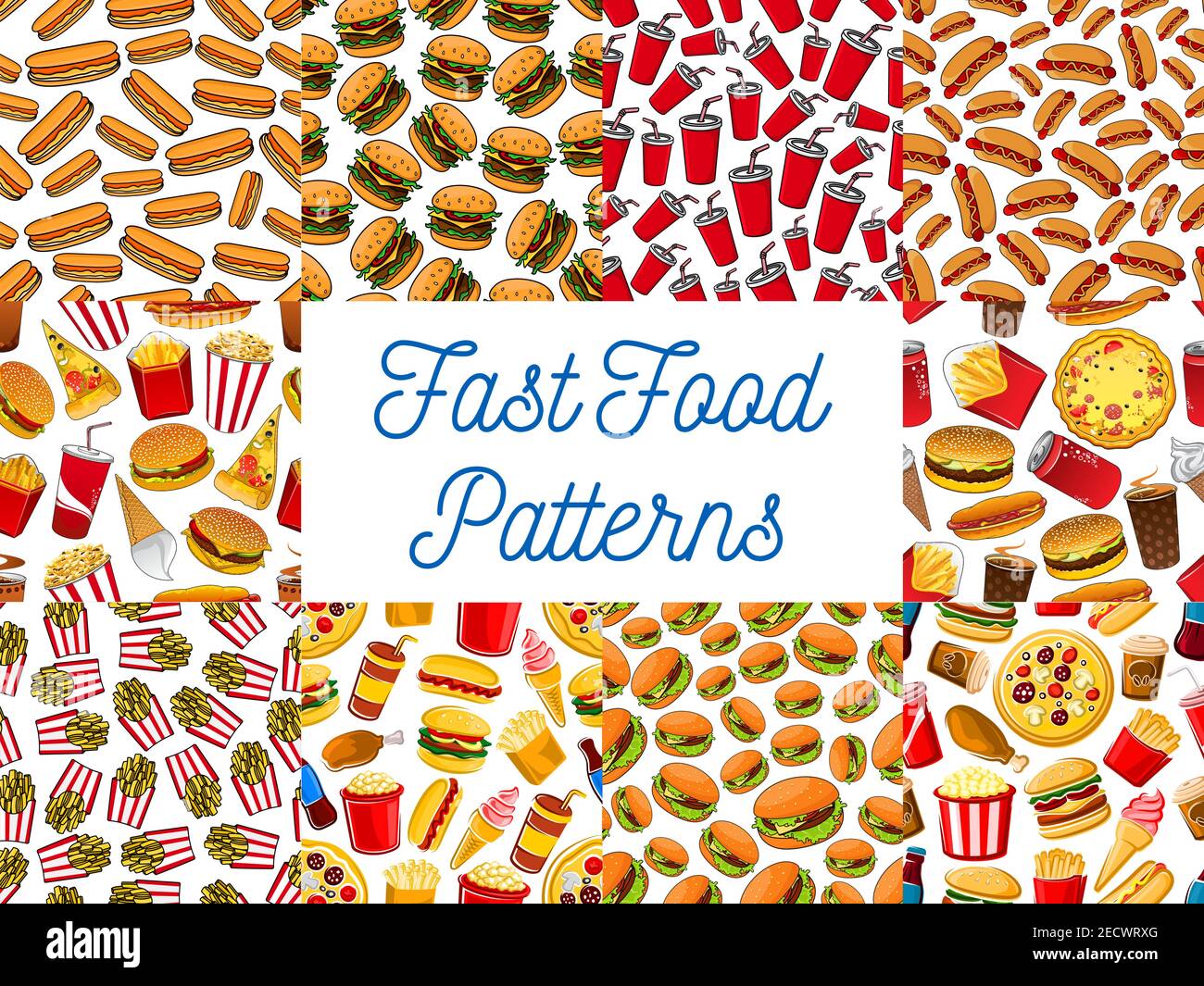 Pizza hot dog seamless Cut Out Stock Images & Pictures - Alamy