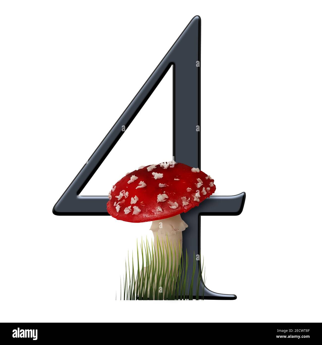 3D render of alphabet number embellished with red toad Stock Photo - Alamy