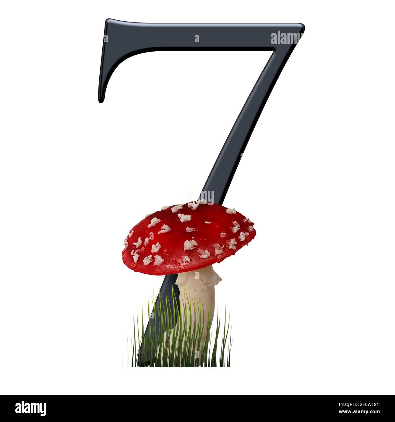 3D render of alphabet number embellished with red toad Stock Photo - Alamy