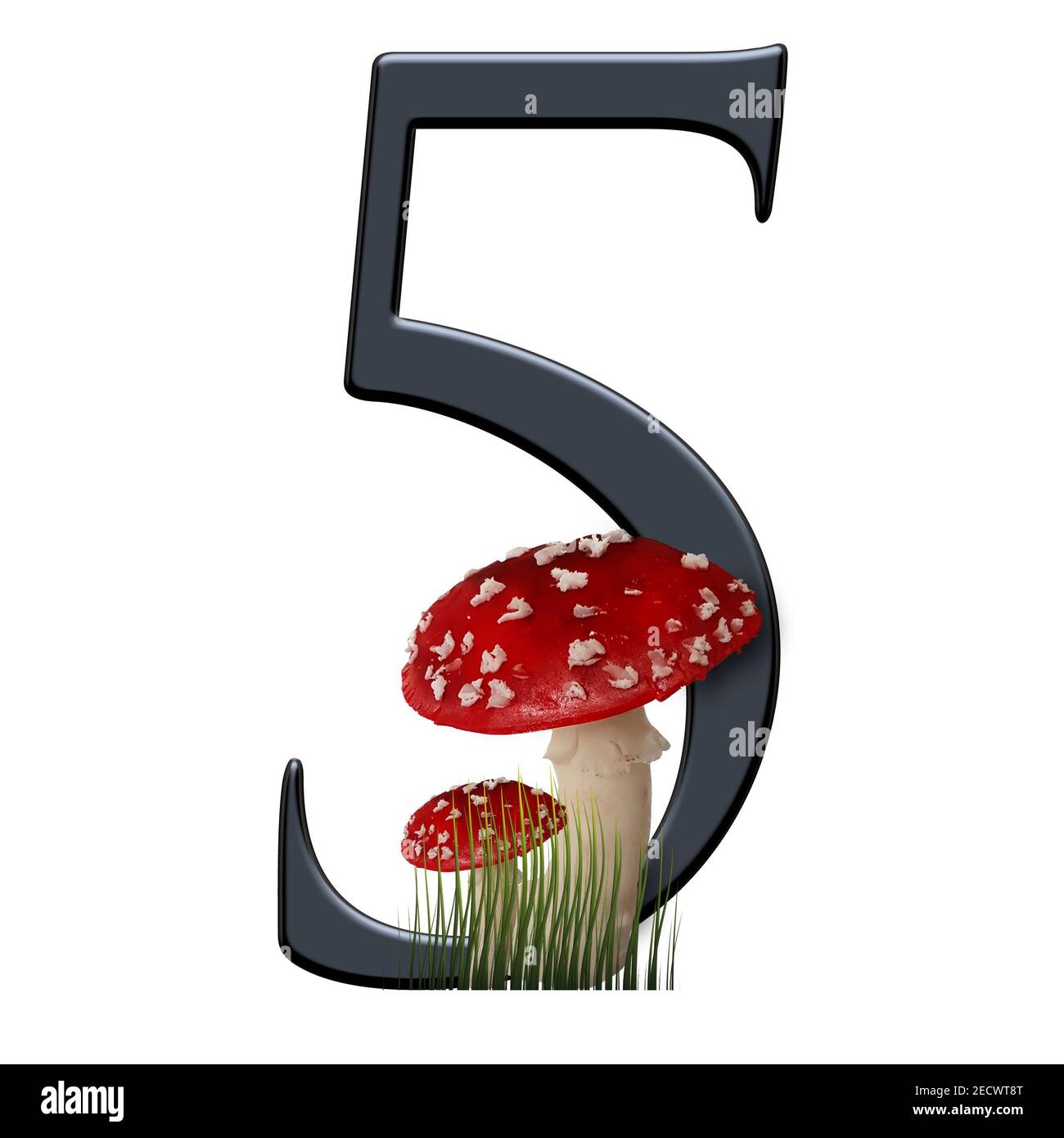 3D render of alphabet number embellished with red toad Stock Photo - Alamy