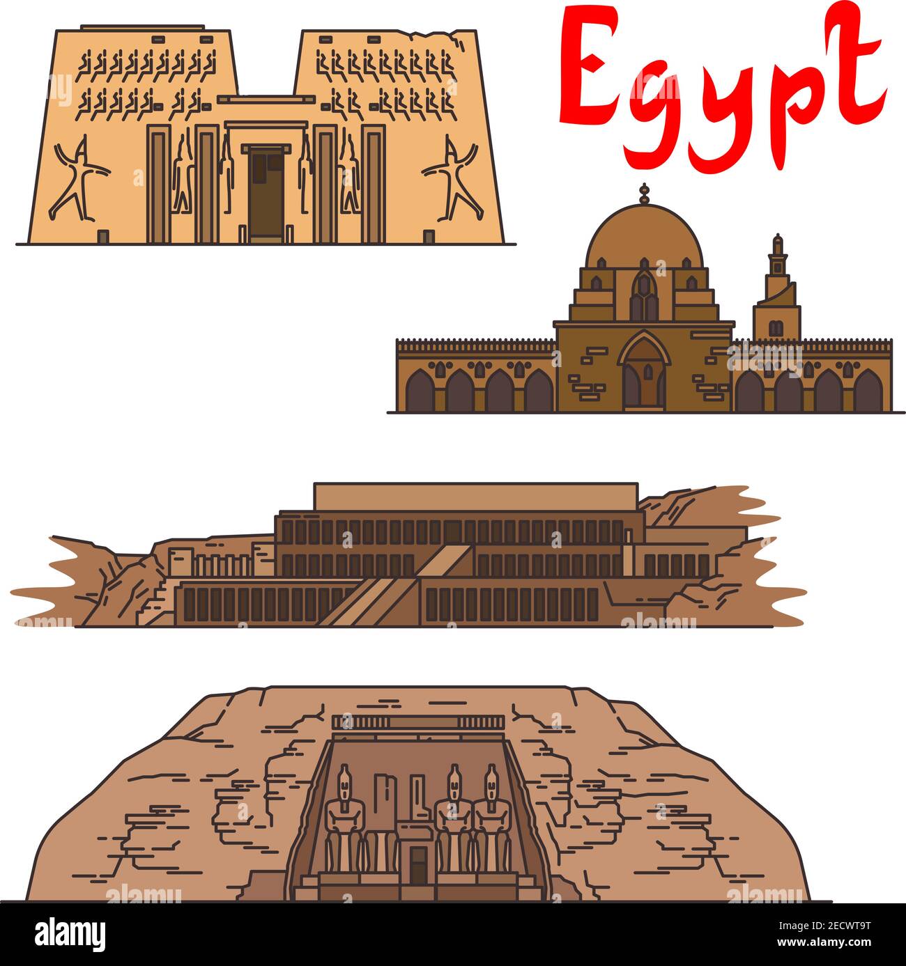 Egypt. Karnak Temple, Mosque of Ibn Tulun, Deir el-Bahari, Abu Simbel ...