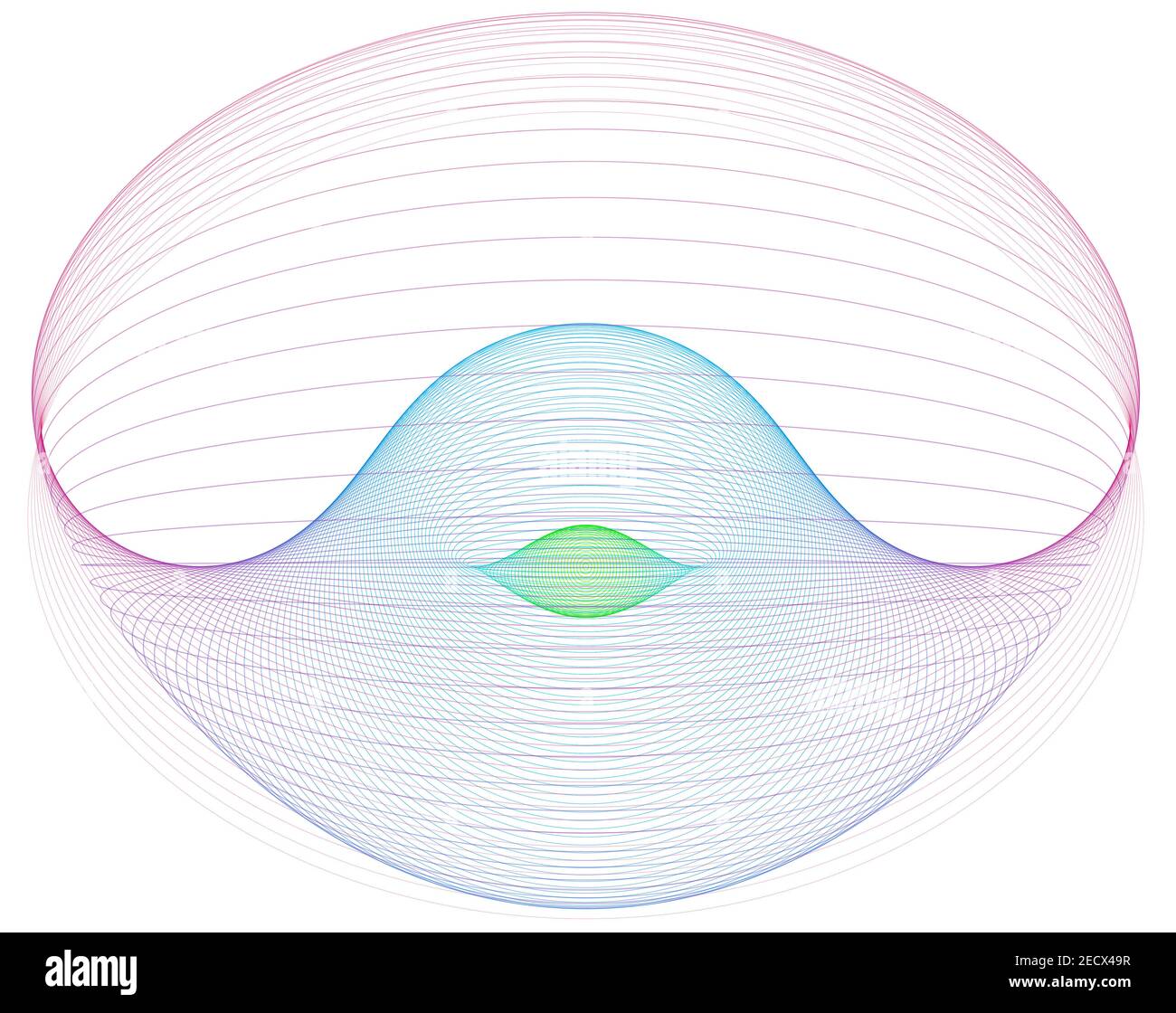 Overlapping lines and curves that make up geometric compositions ...