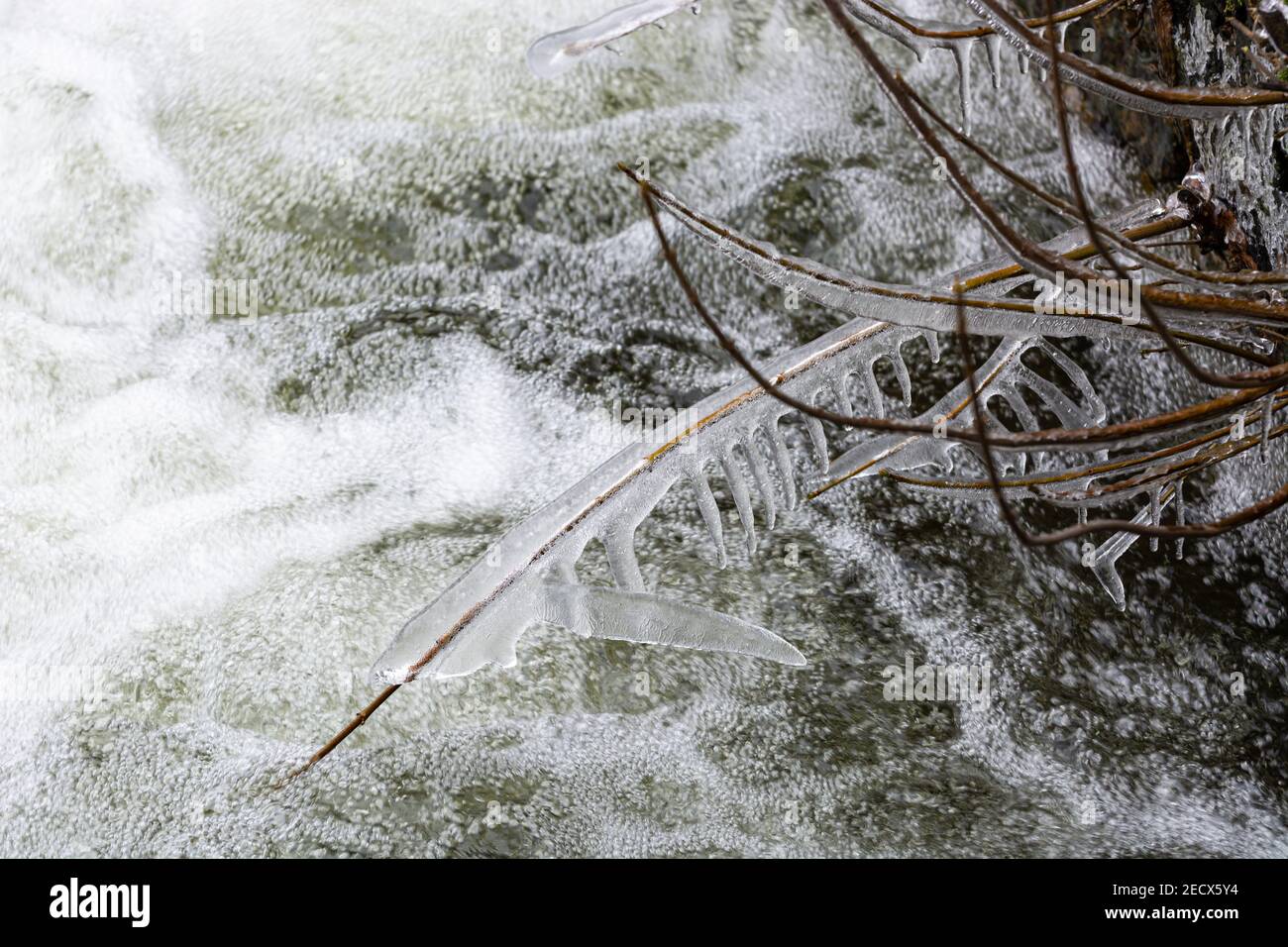 Ice above a river Stock Photo - Alamy