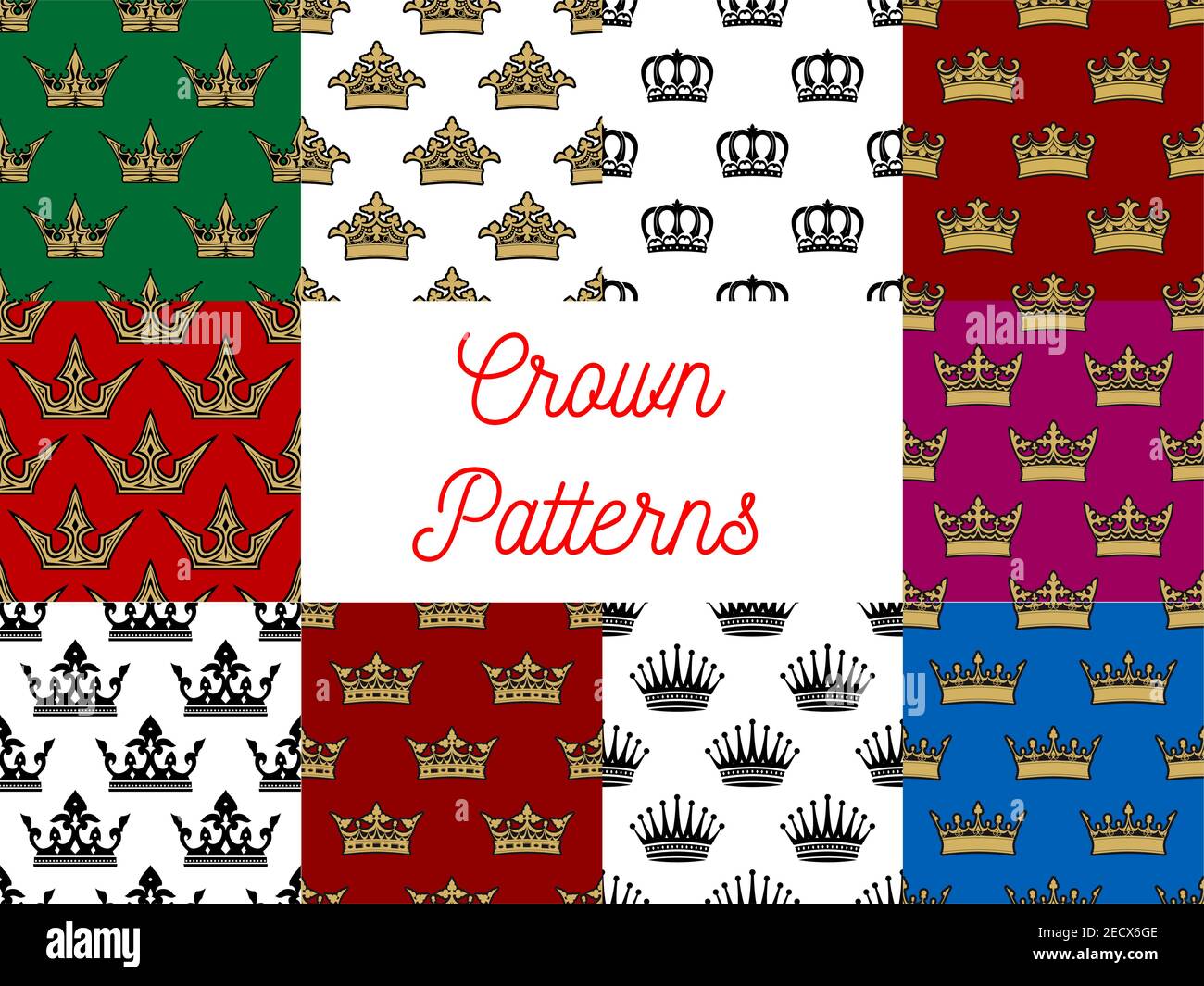 Seamless gold pattern with king crowns hi-res stock photography and ...