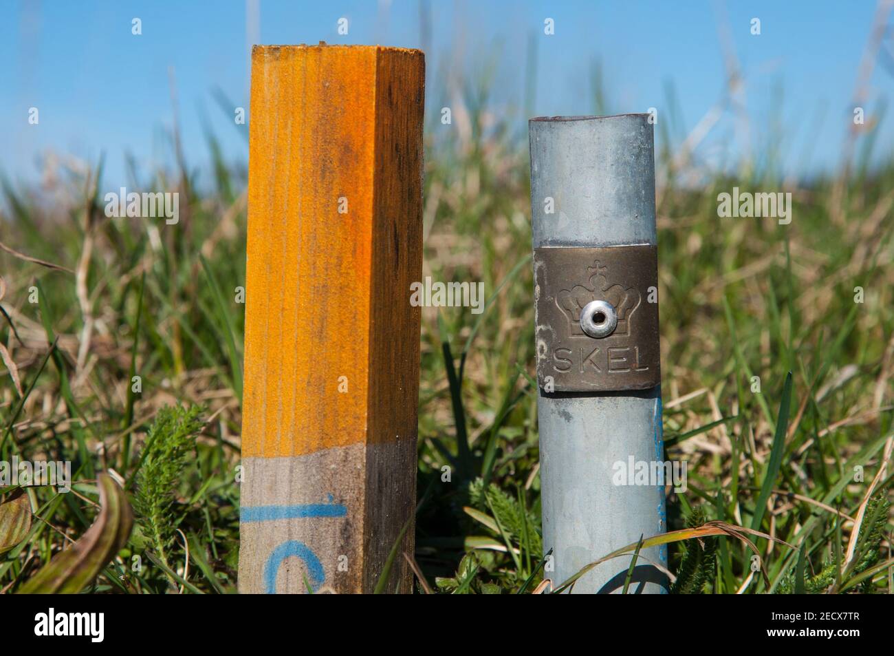 Danish boundary marking Stock Photo - Alamy