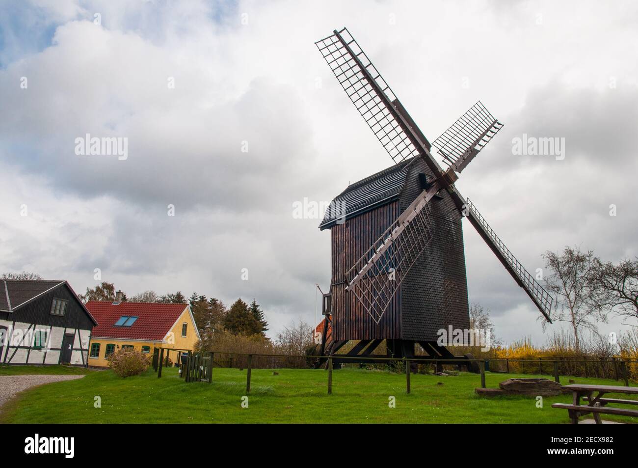 Stovby mill on Falster area in Denmark Stock Photo - Alamy