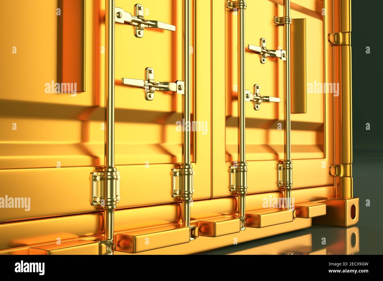 A high quality image of a yellow 20ft shipping container on a white ...