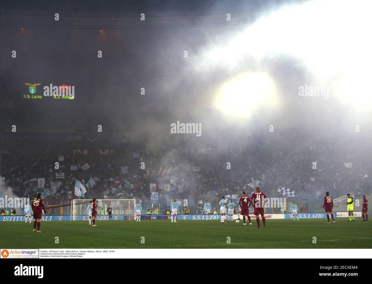 Flares thrown onto pitch hi-res stock photography and images - Alamy