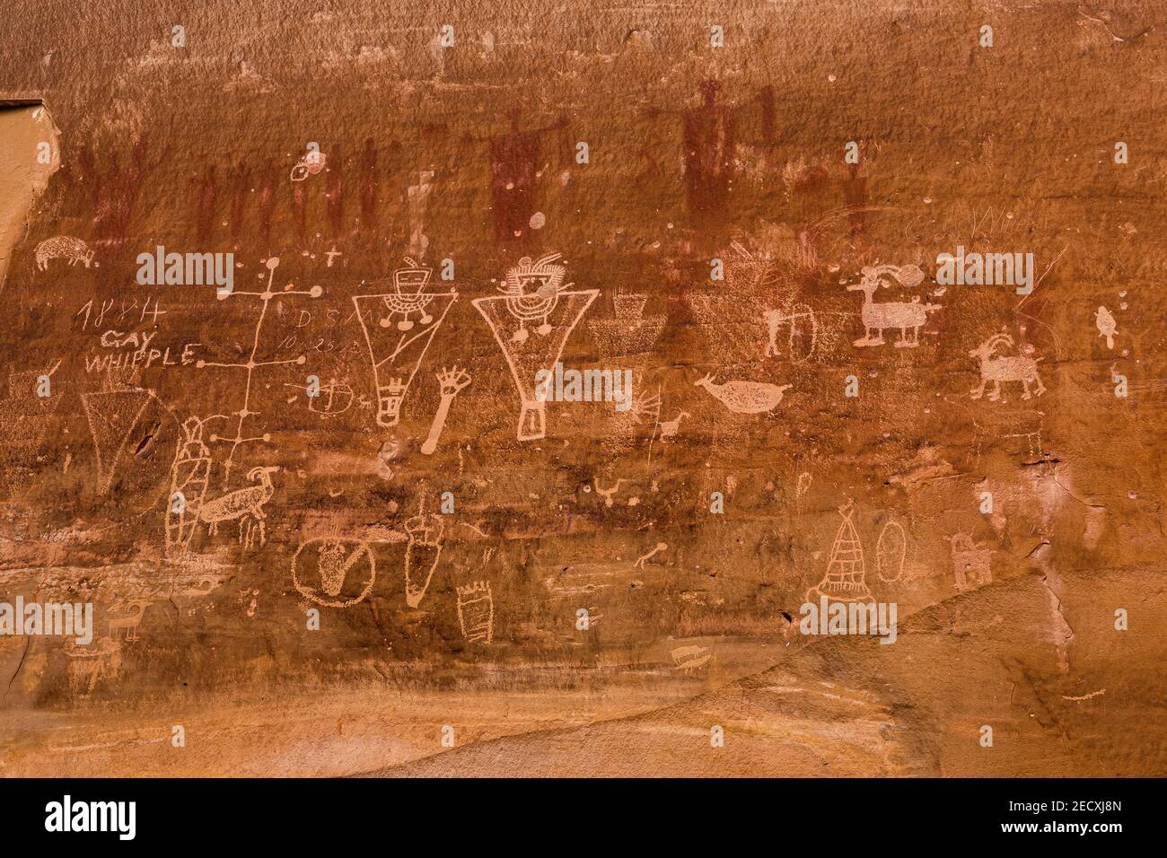Sego Canyon petroglyphs and pictographs made by Fremont People in Utah ...