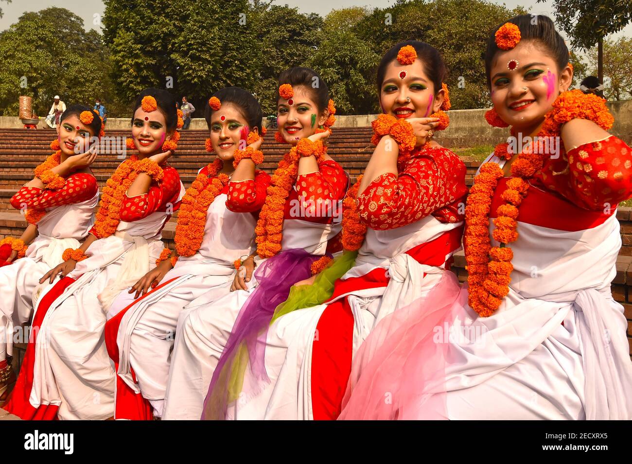 Dhaka. 14th Feb, 2021. People celebrate Pohela Falgun, first day of ...