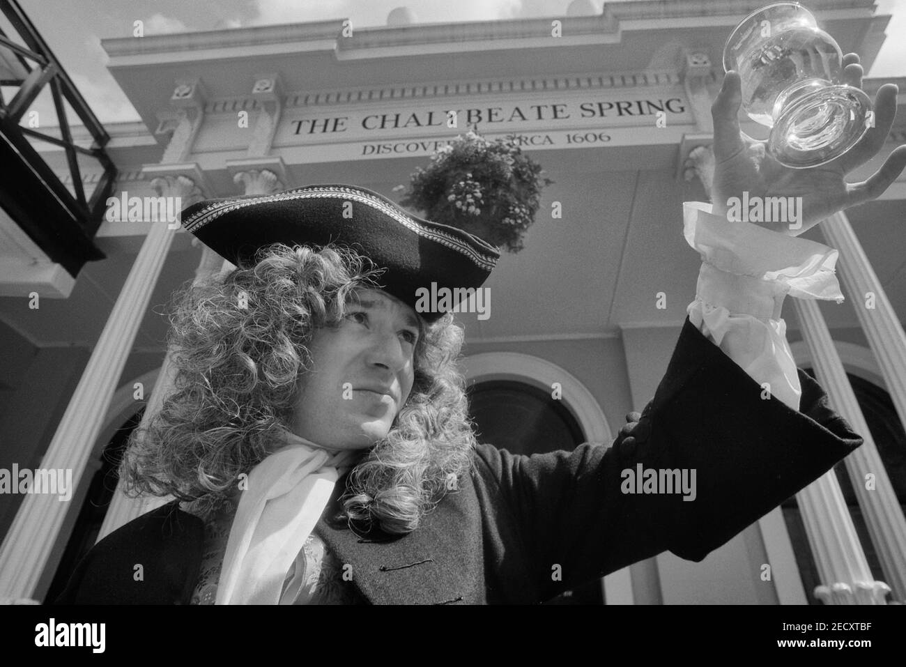 Chalybeate Spring Dipper in period costume holding a glass of spring ...