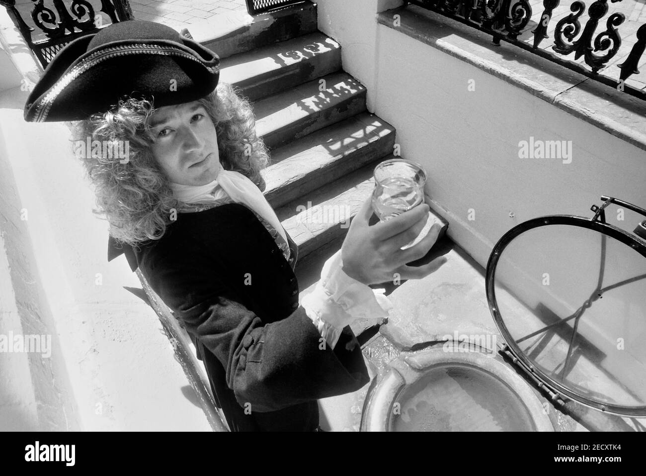 Chalybeate Spring Dipper in period costume holding a glass of spring ...