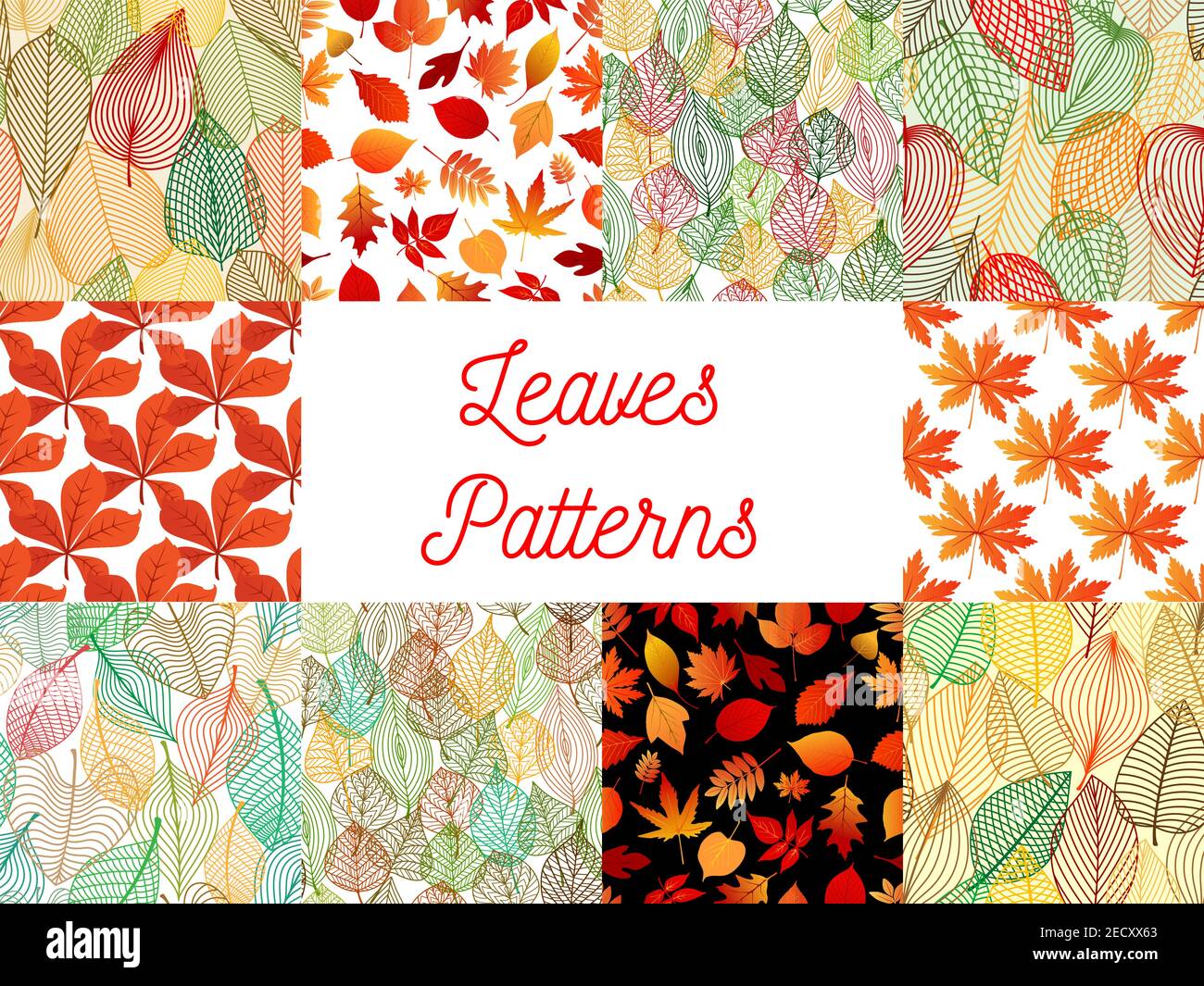 Patterns of fallen leaves Stock Vector Images - Alamy