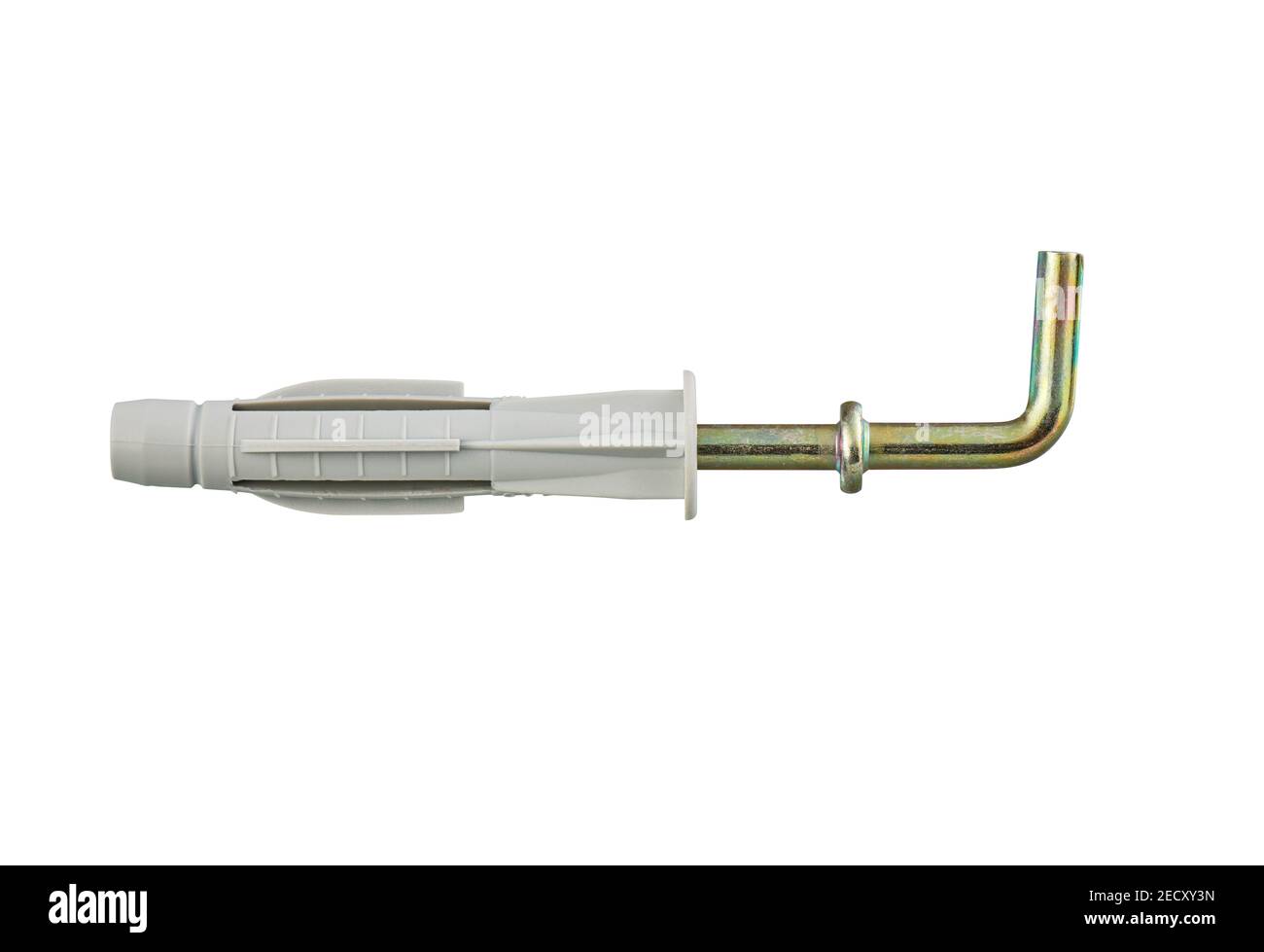 Plastic expansion plug with zinc plated steel hook L type, isolated ...