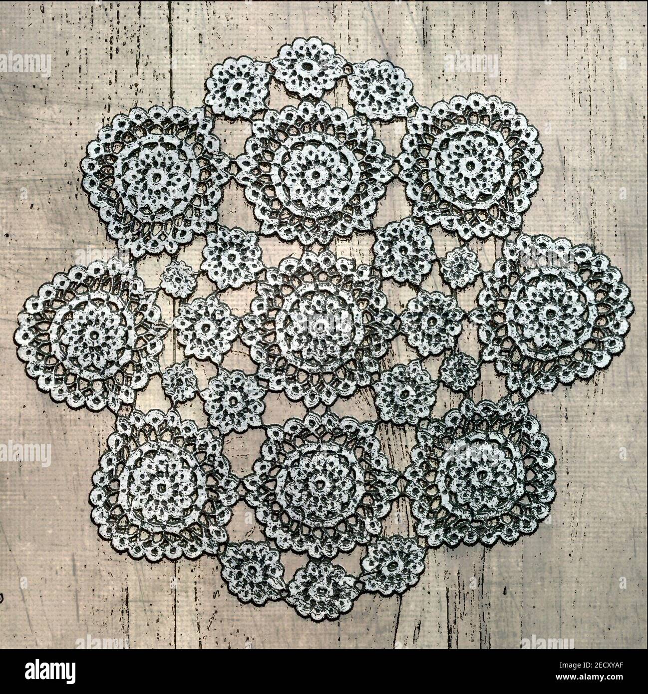 Handmade doily background. Grunge crochet texture Stock Photo - Alamy