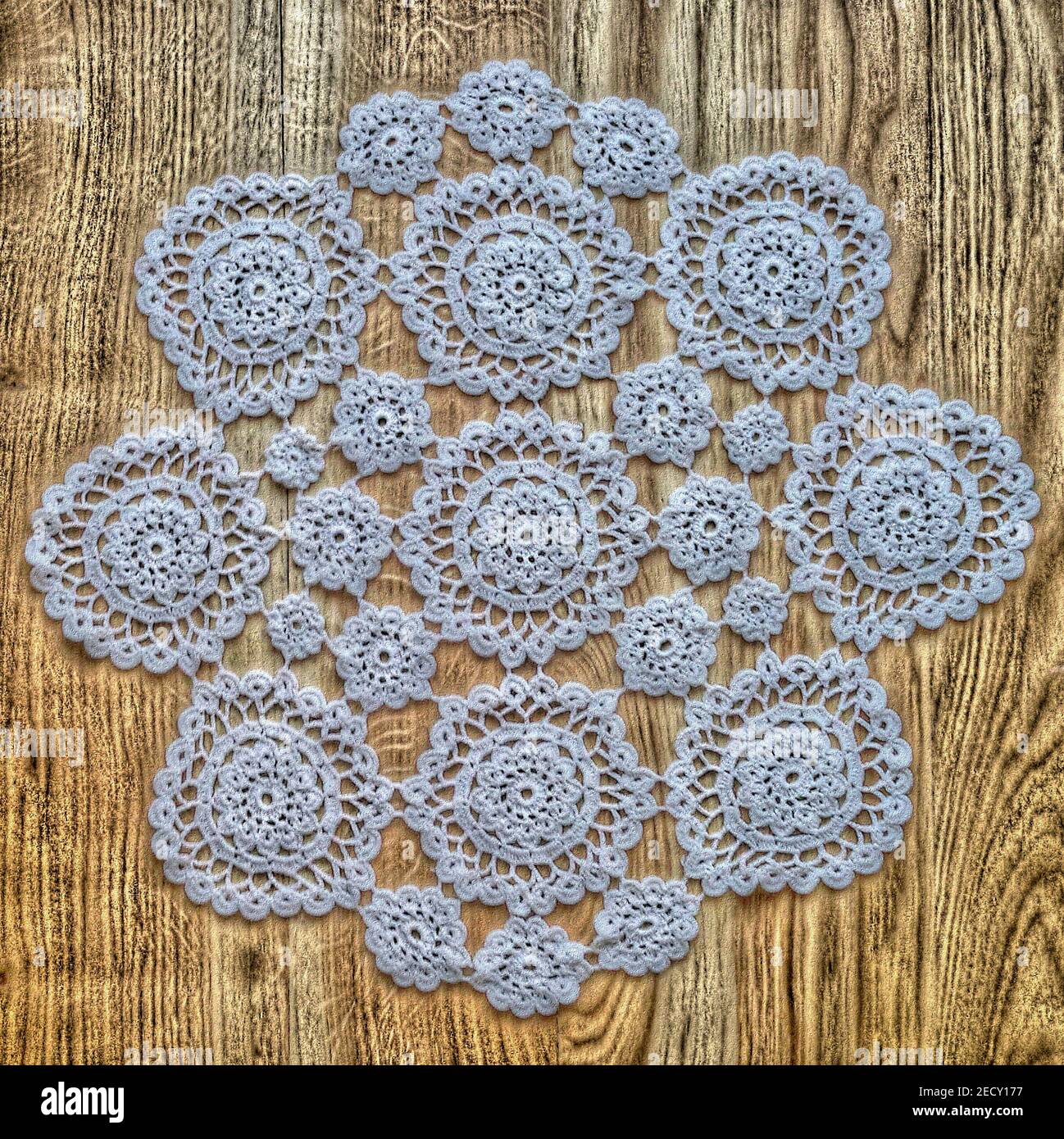 Handmade doily background. Grunge crochet texture Stock Photo - Alamy