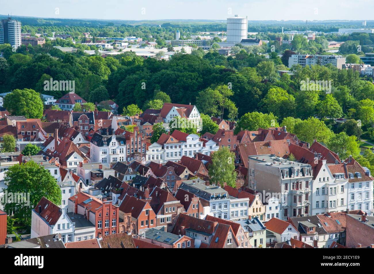 Aerial view of the German city of Lubeck Stock Photo - Alamy