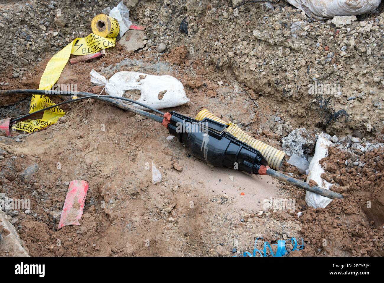 Utilities installation (electricity Stock Photo - Alamy