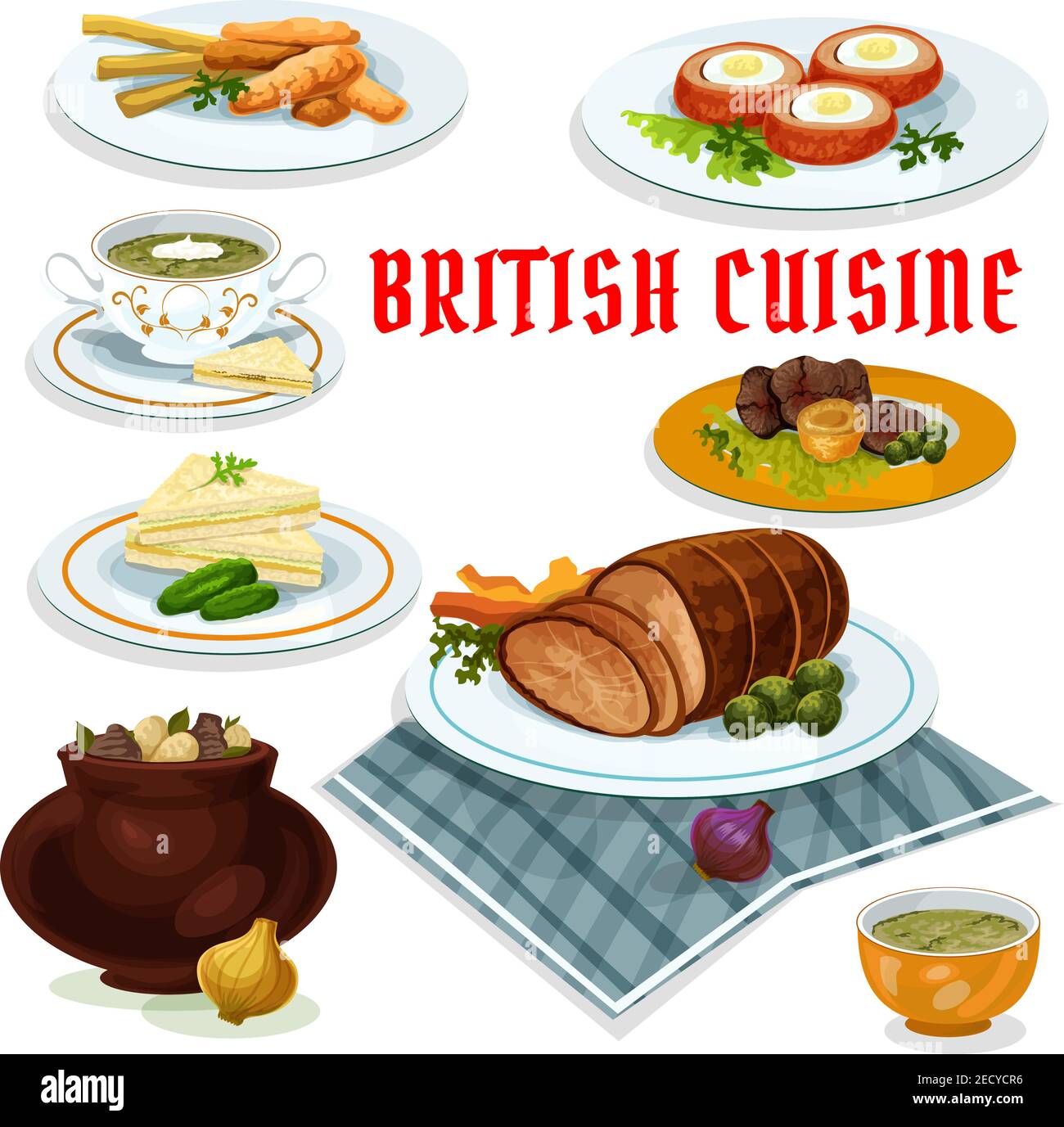 Roast beef and yorkshire pudding Stock Vector Images - Alamy