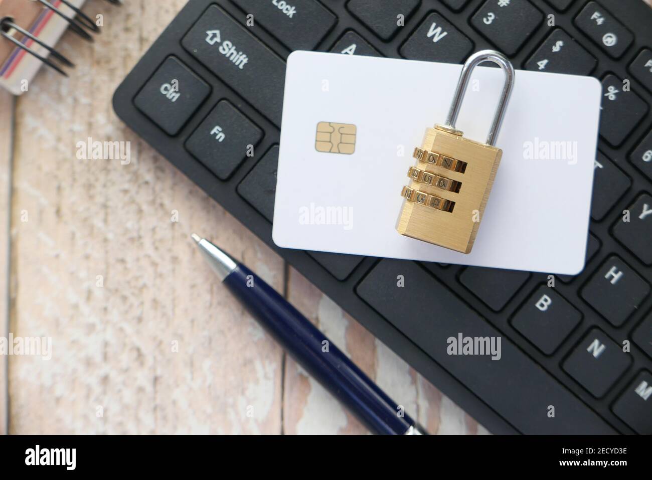 internet safety concept with padlocked on computer keyboard Stock Photo ...