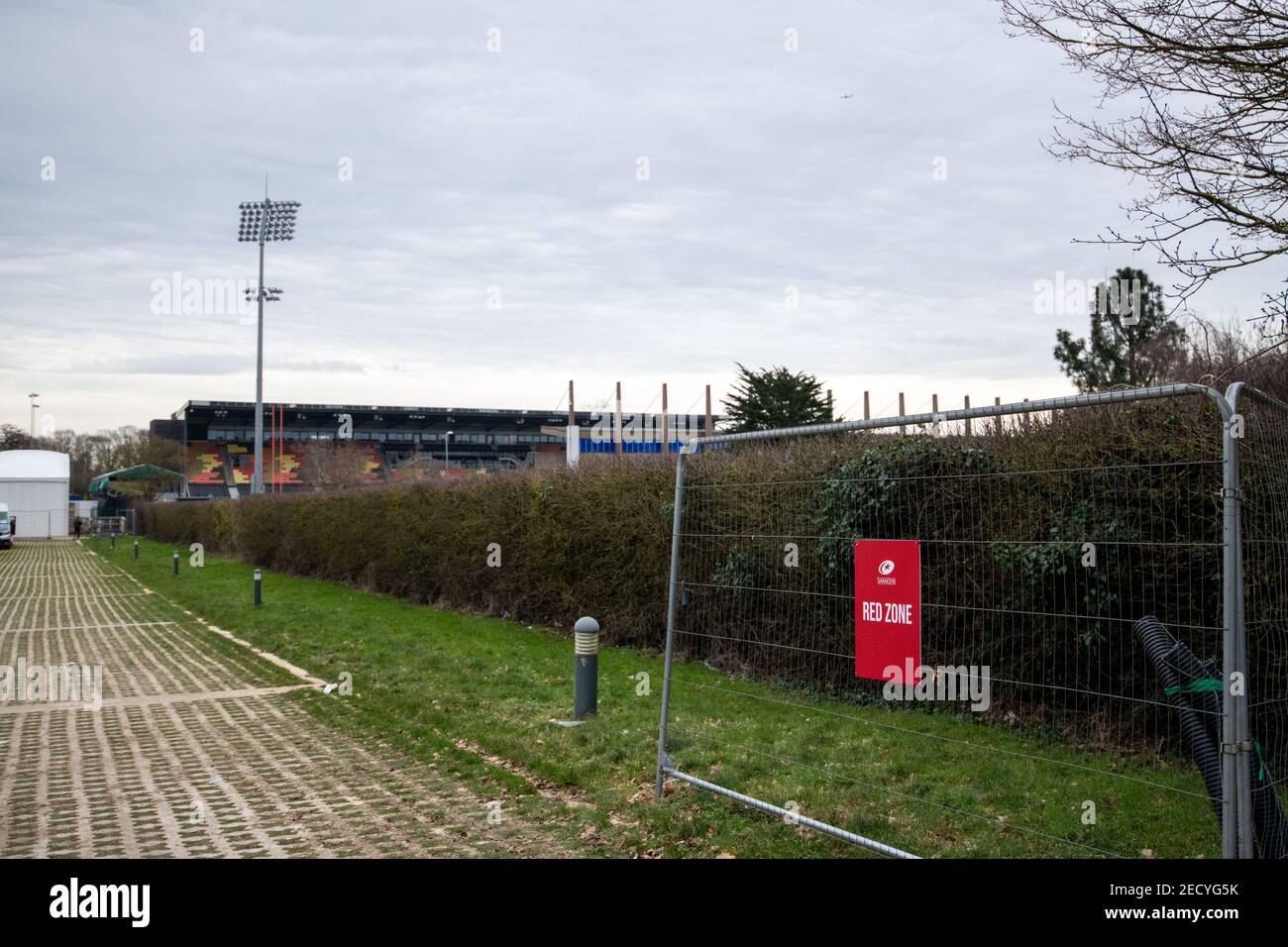Red Zone entrance at StoneX Stadium before the Allianz Premier 15s game ...