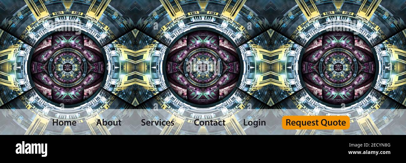 Collection of wide abstract web headers with technology 3Drender ...