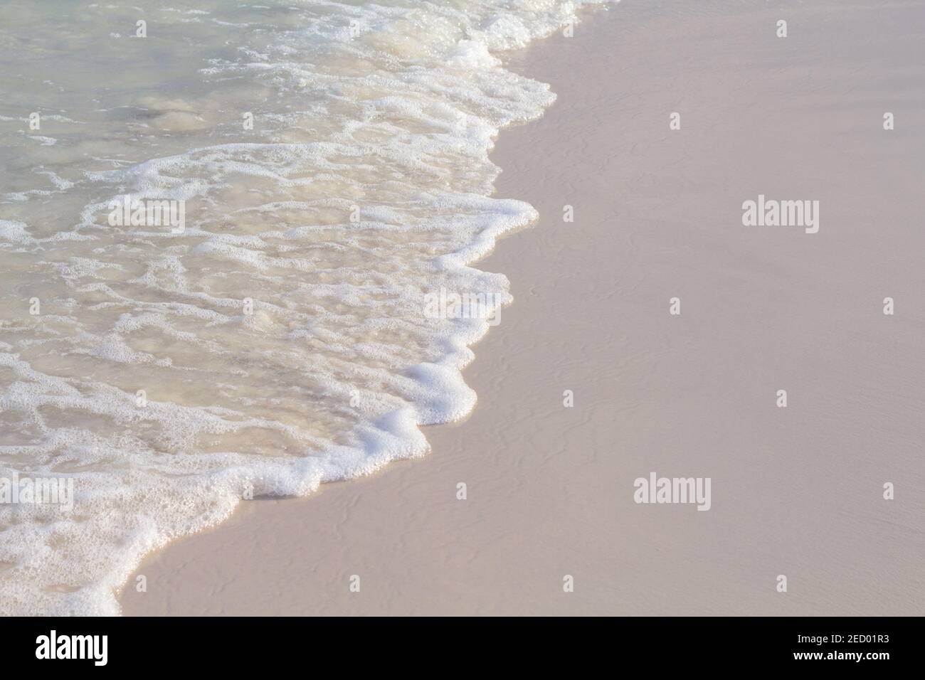 Sea wave on tropical beach photo background. Coral beach sand with sea ...