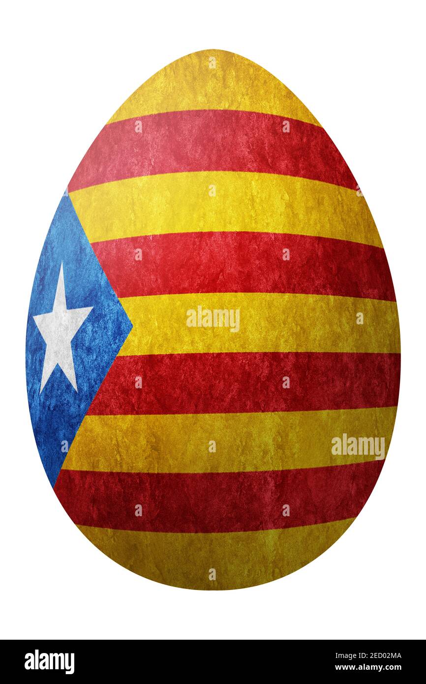 Catalonia Easter Egg, National flag egg, Clipping path Stock Photo - Alamy