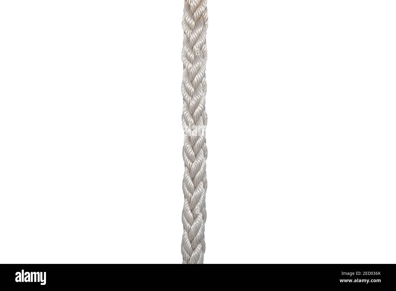 braided white rope isolated on a white background. High quality photo ...