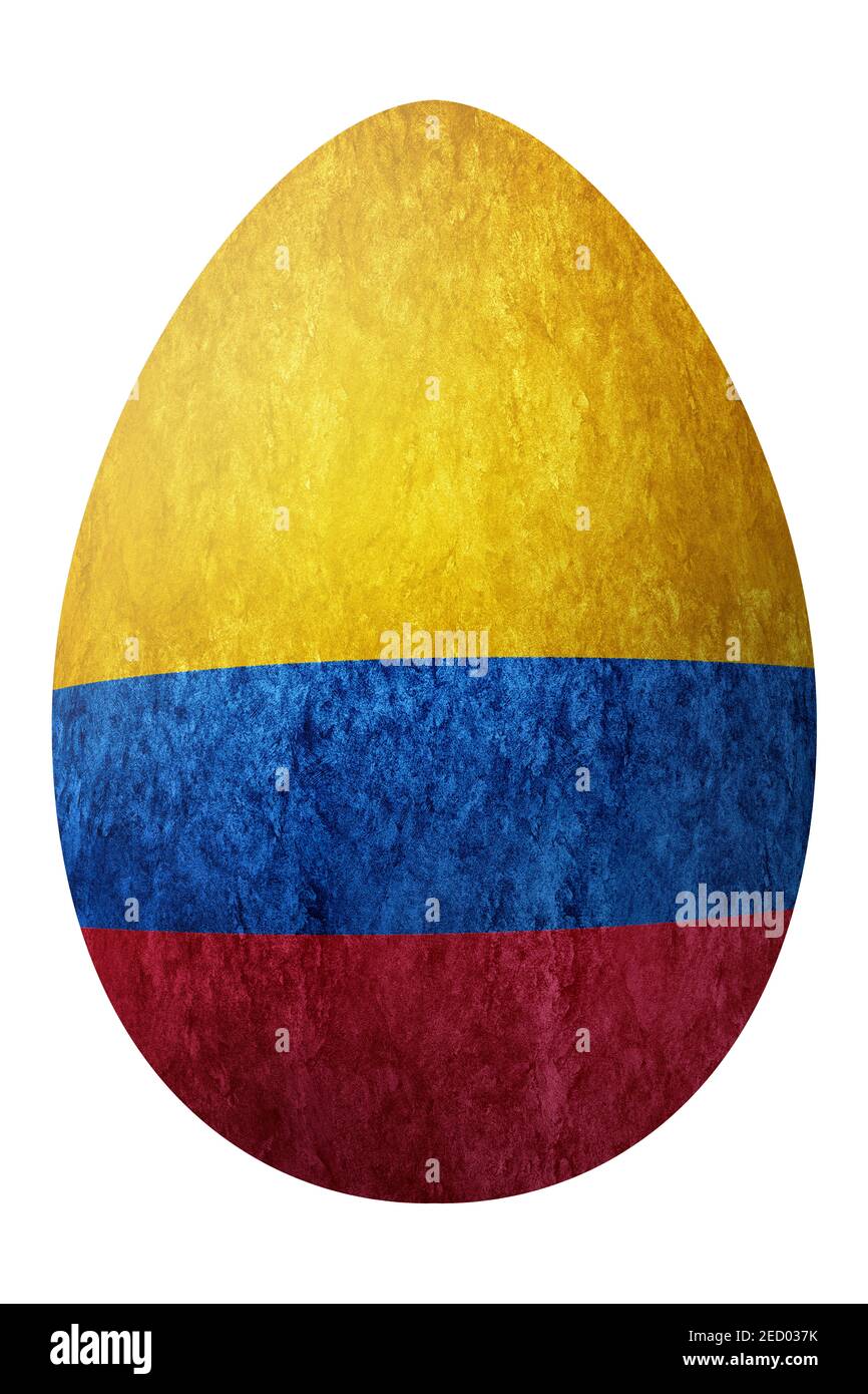 Colombia Easter Egg, National flag egg, Clipping path Stock Photo - Alamy