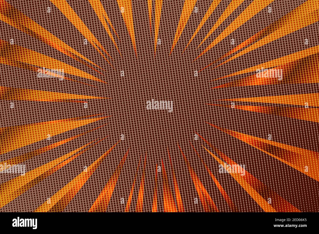 Pop art colorful comics book magazine cover. Striped brown, golden ...