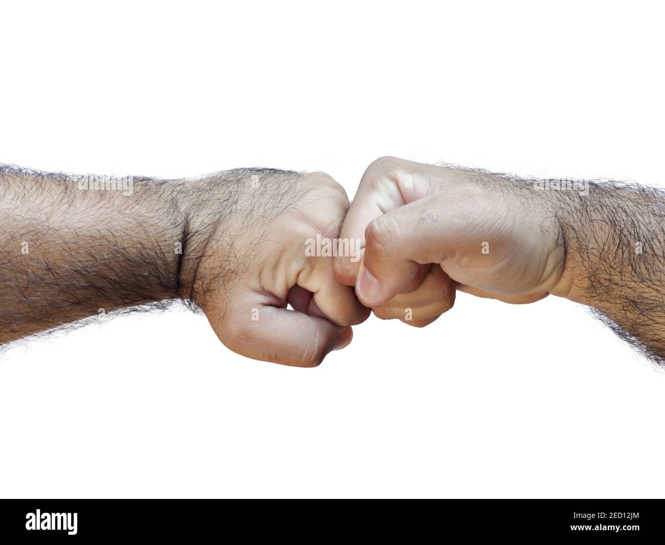 A fist to fist greeting isolated on a white background Stock Photo - Alamy