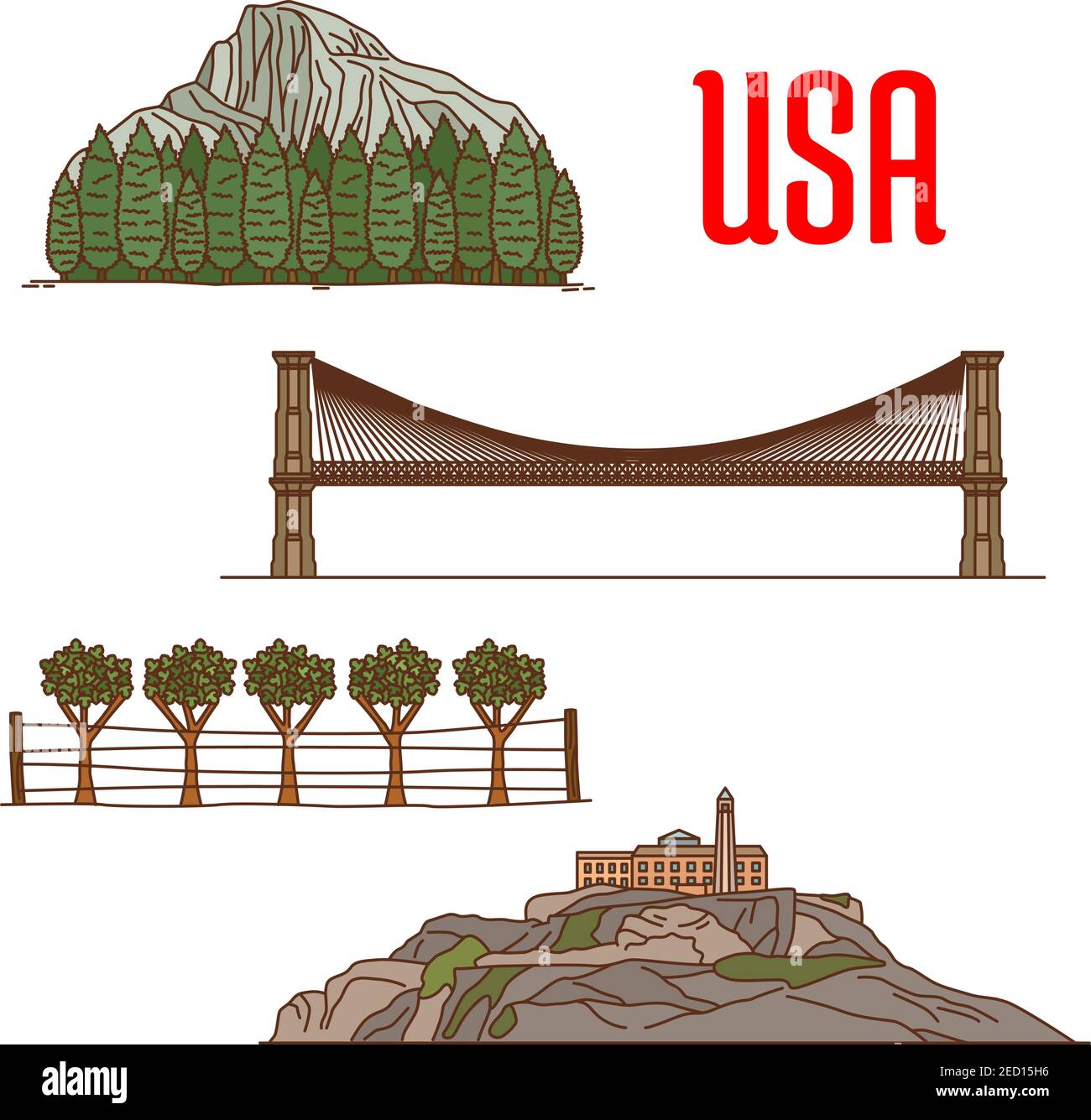 Alcatraz national historic landmark Stock Vector Images - Alamy