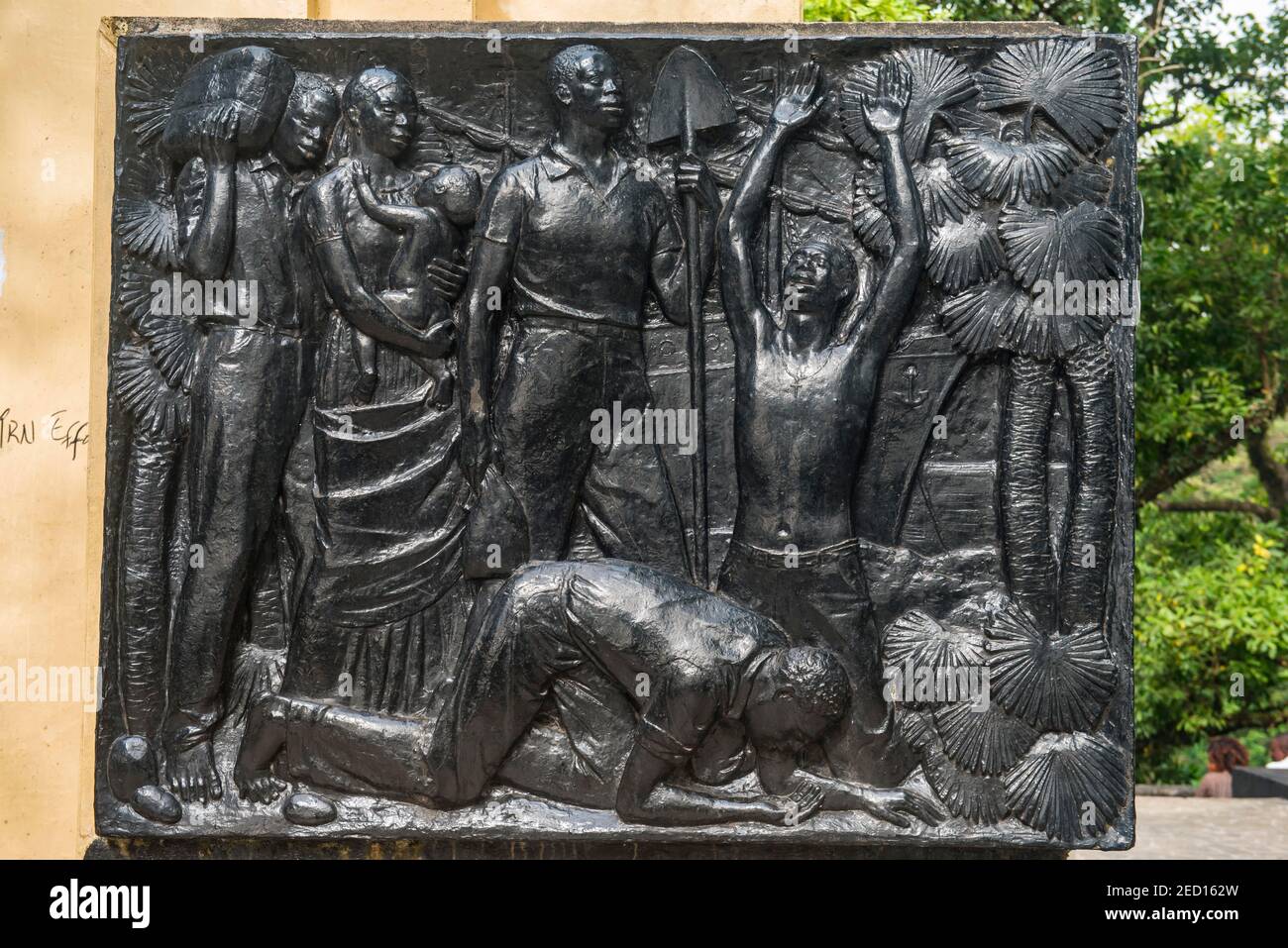 War statues on the Joseph Robert Monument, Monrovia, Liberia Stock ...
