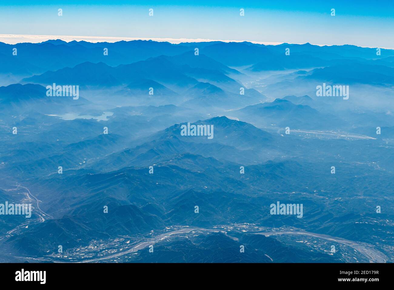 Aerial of the central mountain range, Taiwan Stock Photo - Alamy