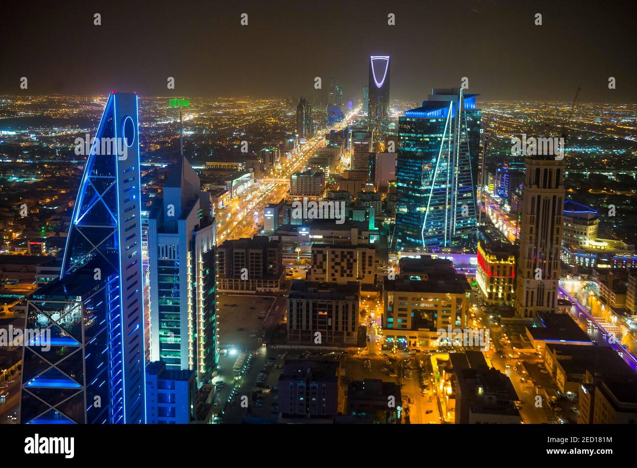 View over Riadh from the Al Faisaliyah Centre skyscraper, Riadh, Saudi ...