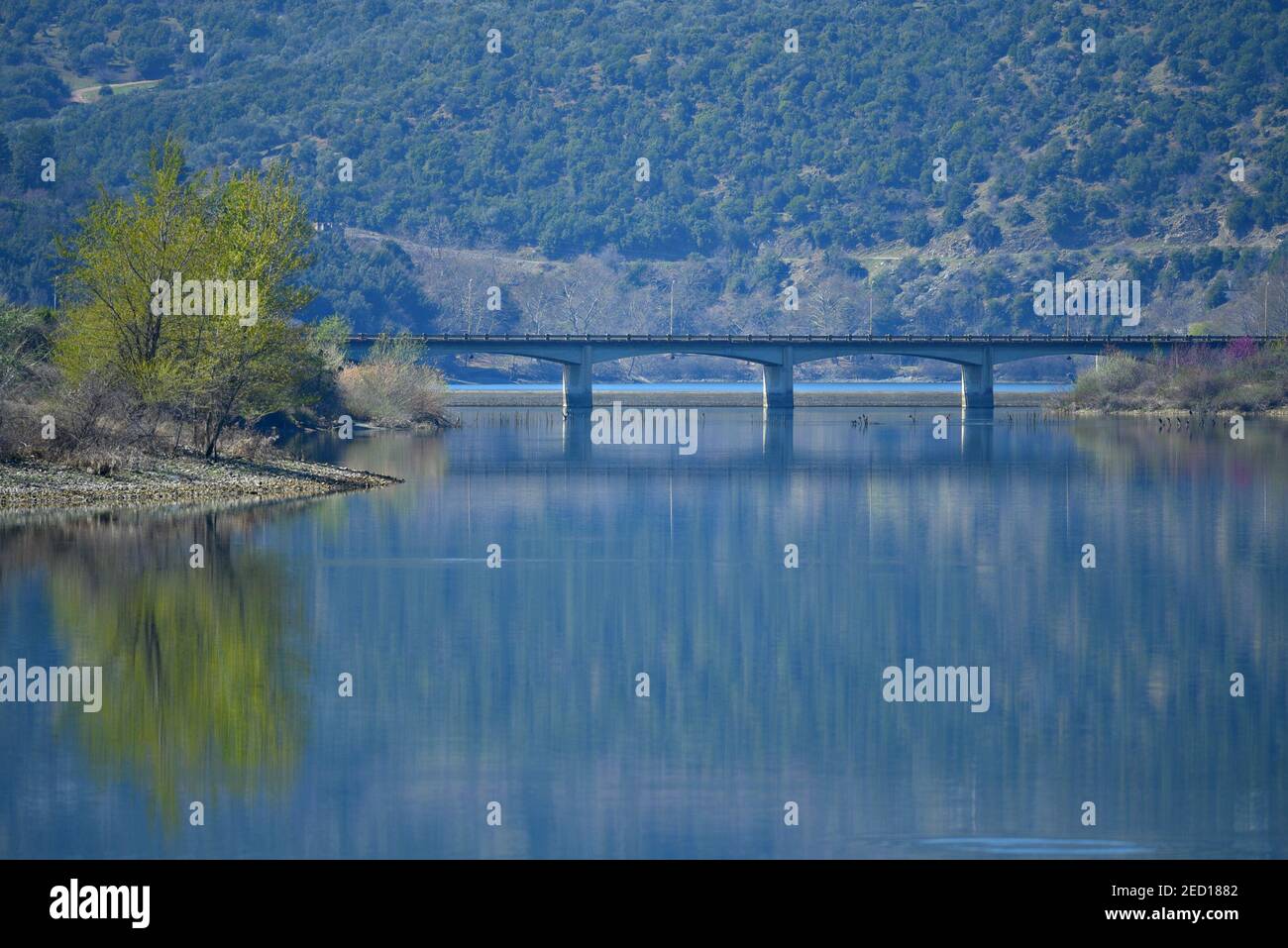 Landscape with panoramic view of Haliacmon river in Veroia, Central ...