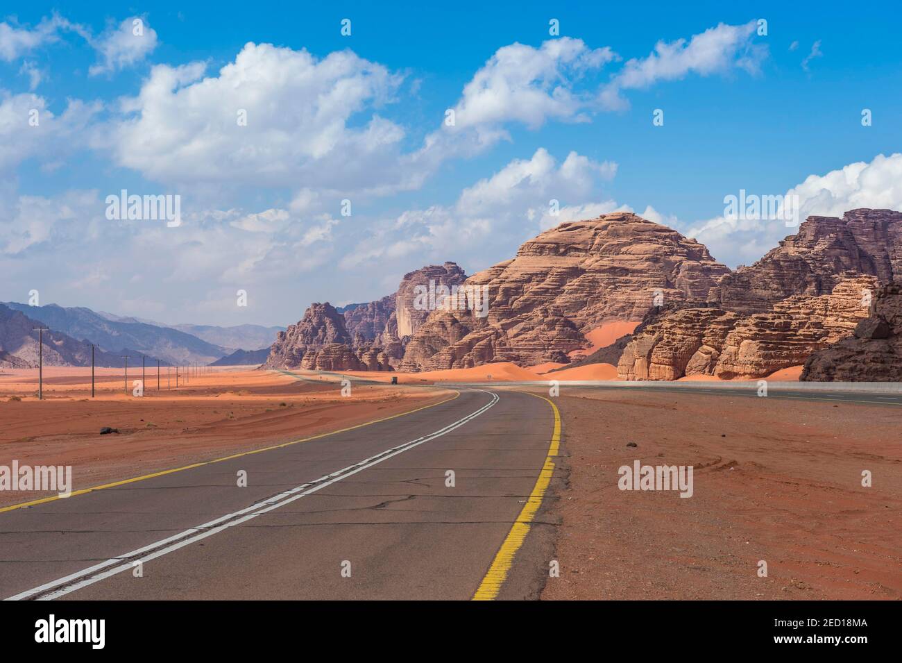 Road leading through the beautiful scenery in the northern territories ...