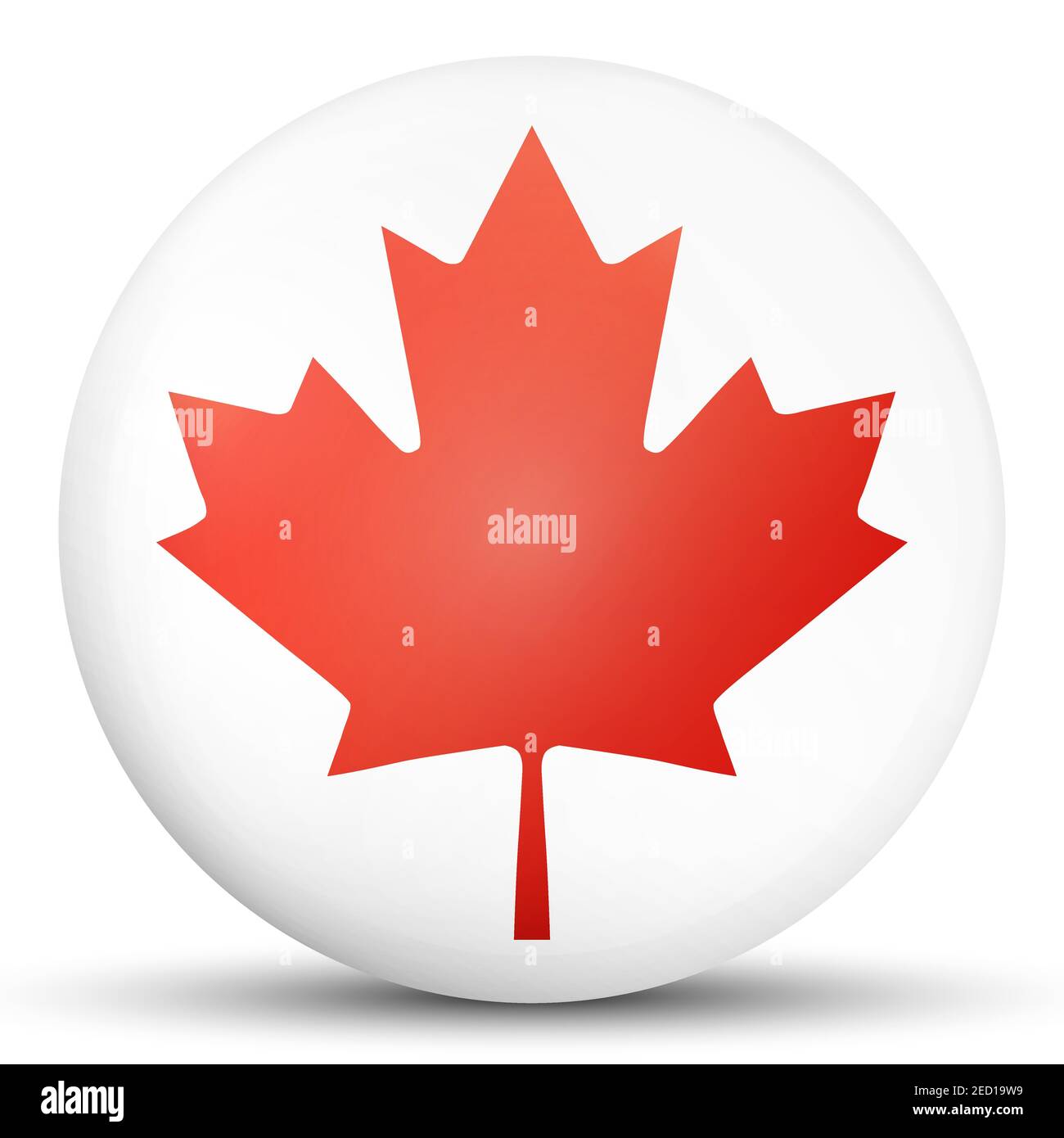 Glass light ball with flag of Canada. Round sphere, template icon ...