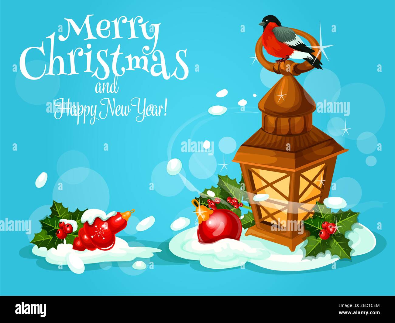 Red lantern on snow Stock Vector Images - Alamy