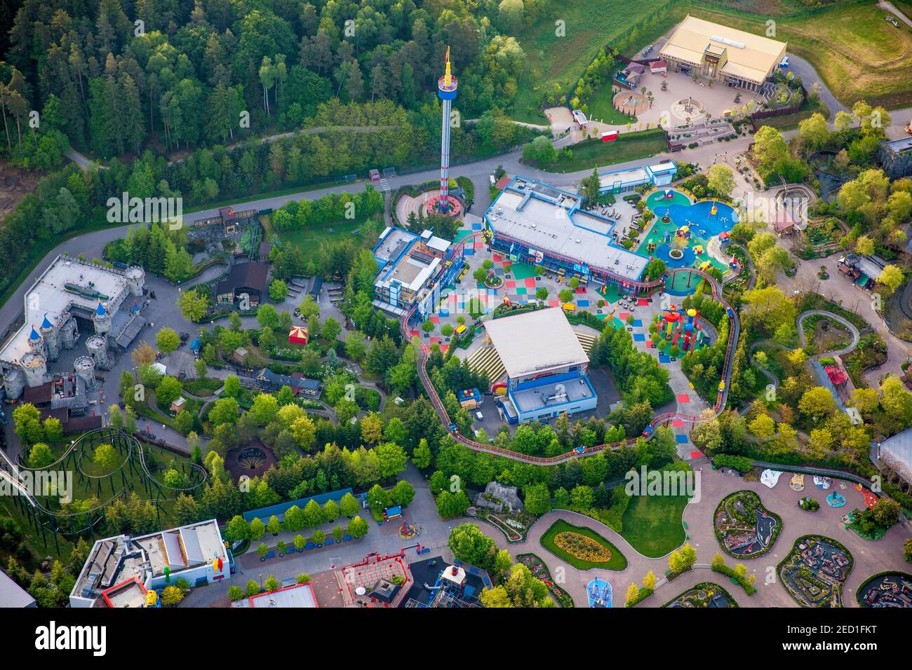Aerial view, Legoland amusement park, Guenzburg, Bavaria, Germany Stock ...