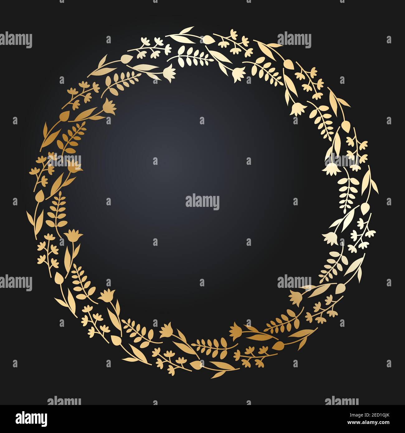 Gold flower frame vector hi-res stock photography and images - Alamy