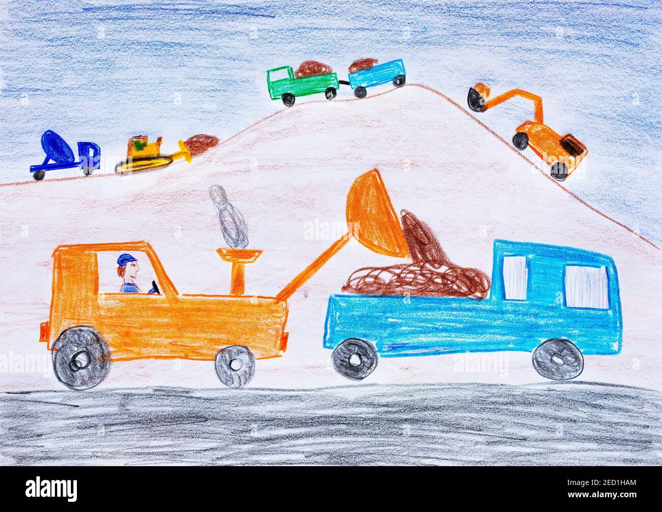 Children drawings, Childhood, Construction industry, Construction ...